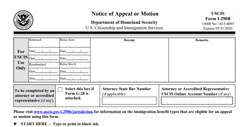 What Is Form I-290B, Notice of Appeal or Motion Used For? - Rebecca ...